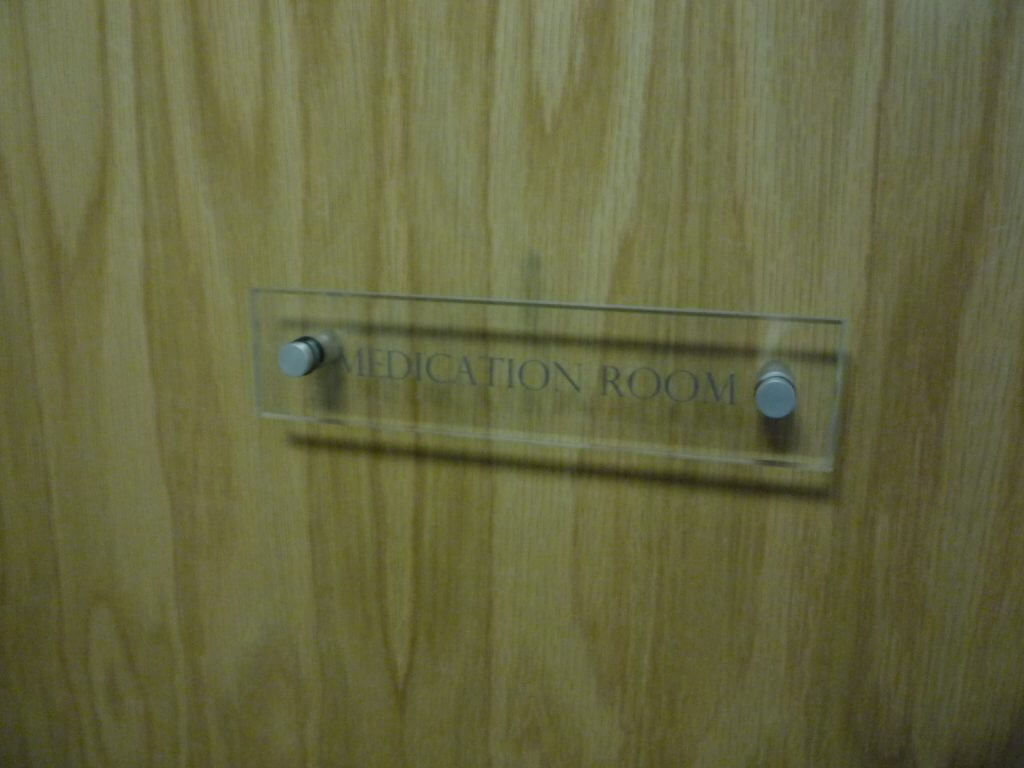 Medication Room Glass Signage - Taylor & Pickles